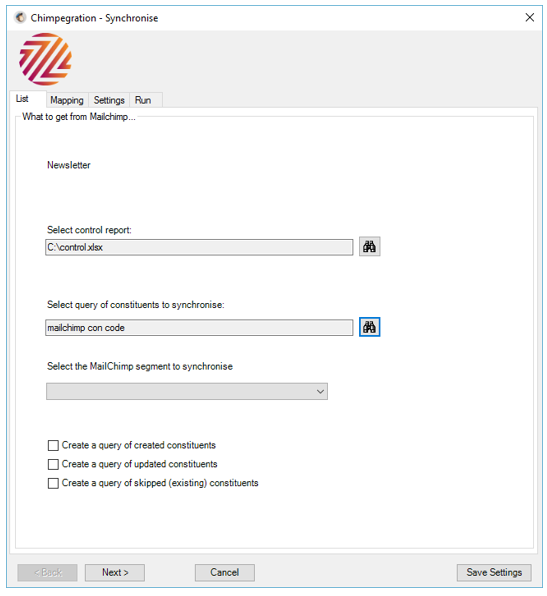 Synch – List tab – Zeidman Development