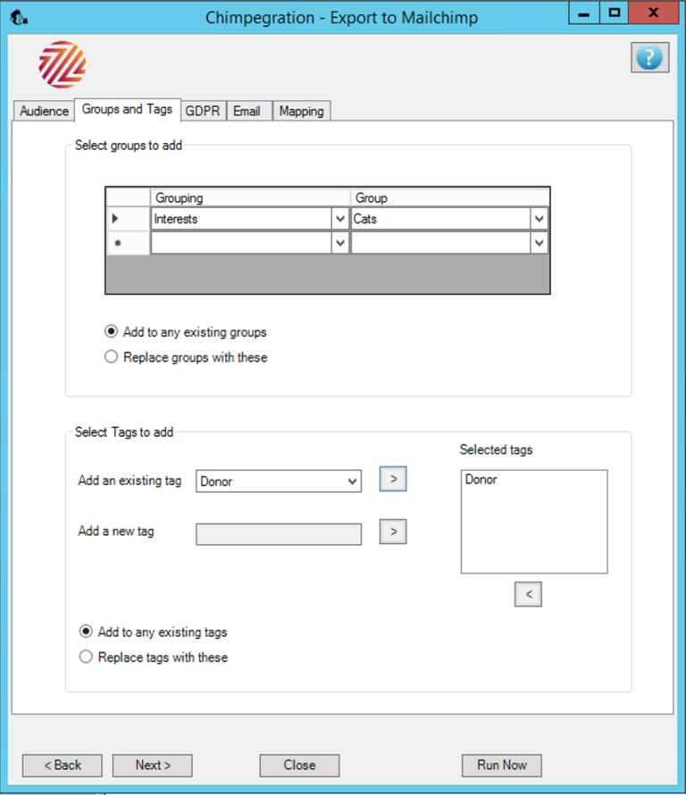 Export – Groups and Tags – Zeidman Development
